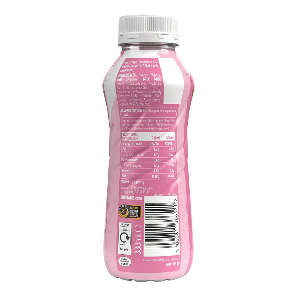 Grenade Strawberries and Cream Carb Killa Protein Shake | 330ml RTD ...
