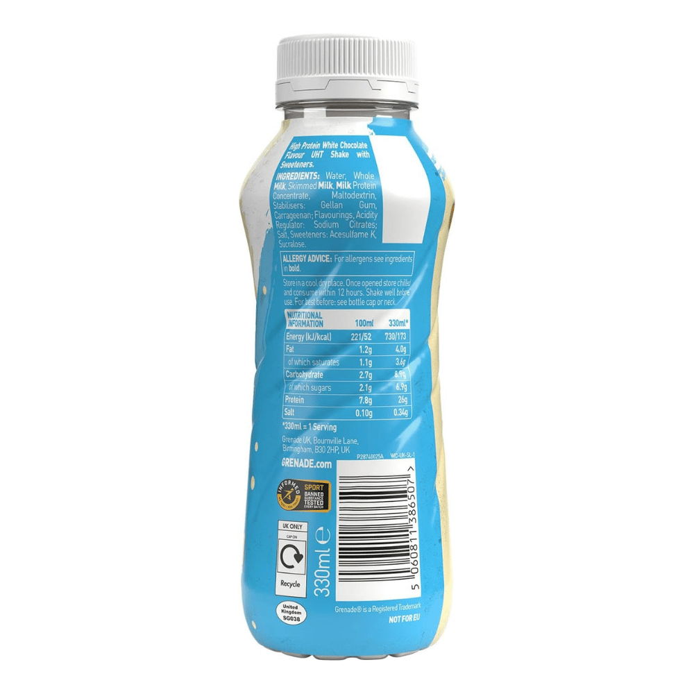 Grenade White Chocolate Carb Killa High Protein Shakes 330ml | Protein ...