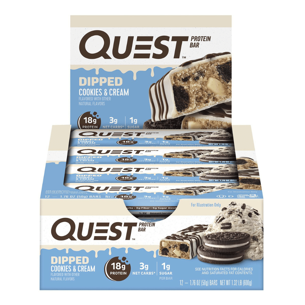 Quest Dipped Cookies & Cream Protein Bar 50g | Protein Package ...
