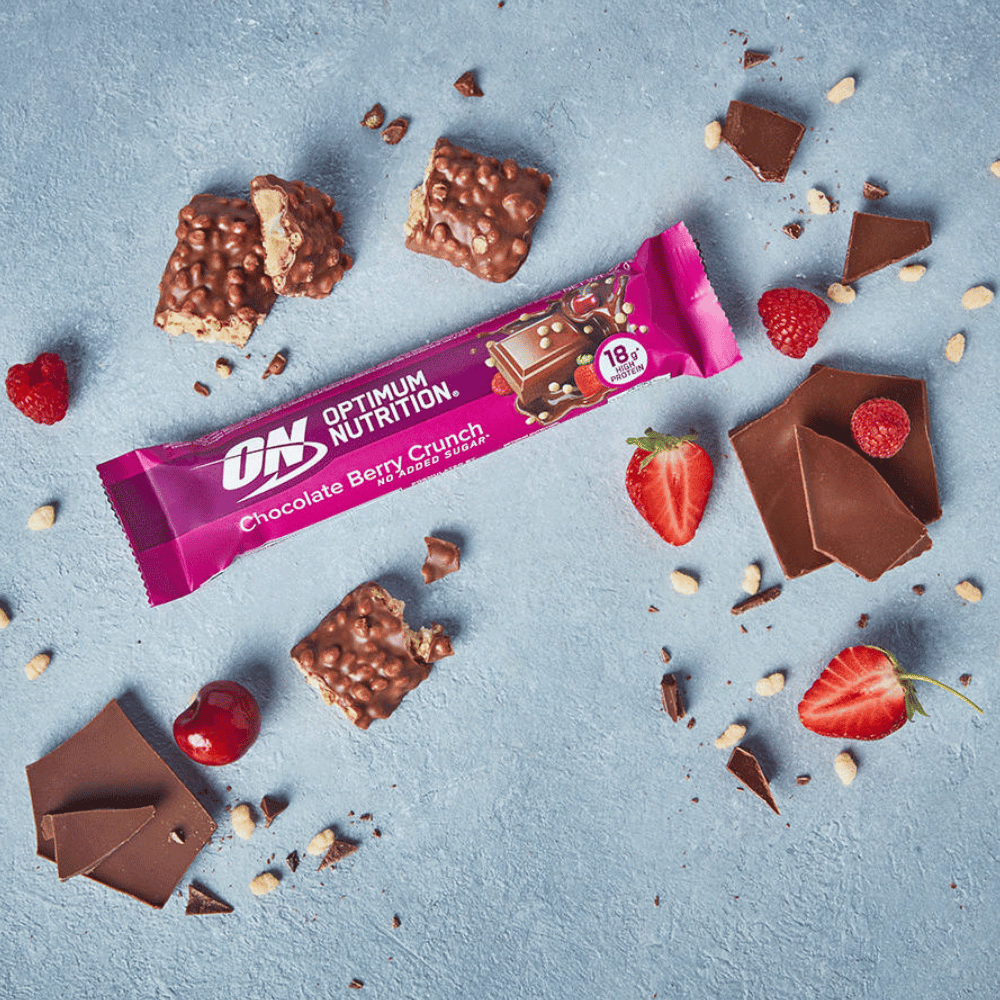 Optimum Berry Chocolate Crunch Protein Bars 55g | Protein Package ...