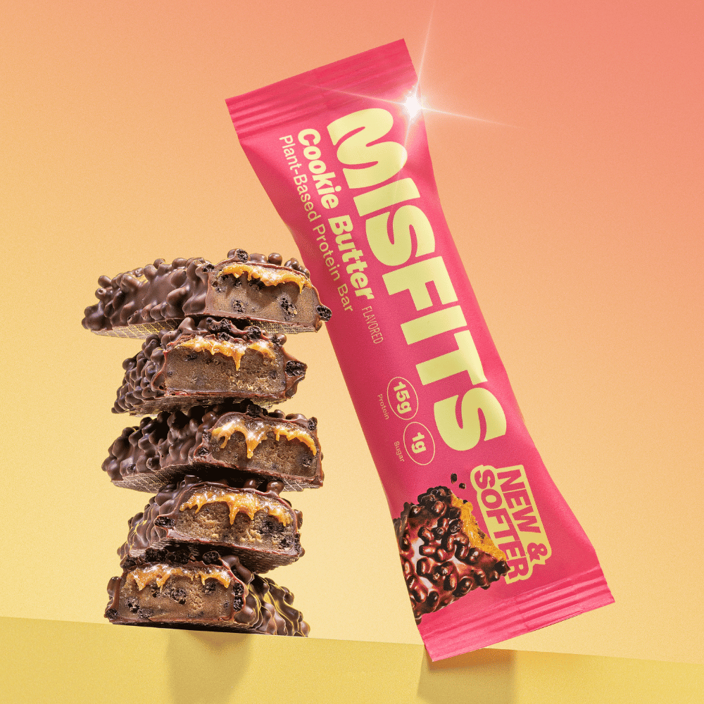 Misfits Cookie Butter Vegan Protein Bars 50g | Protein Package ...