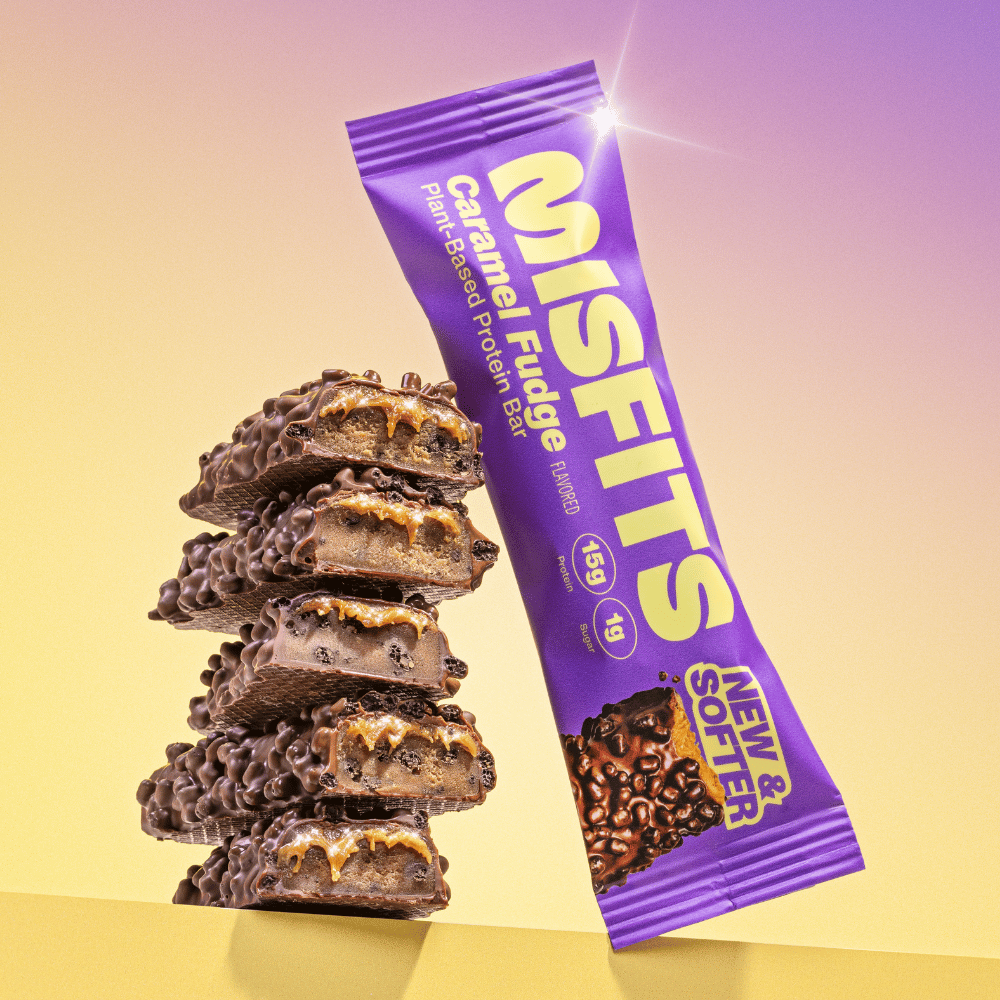 Misfits Caramel Fudge Plant Protein Bars | Protein Package | Protein ...