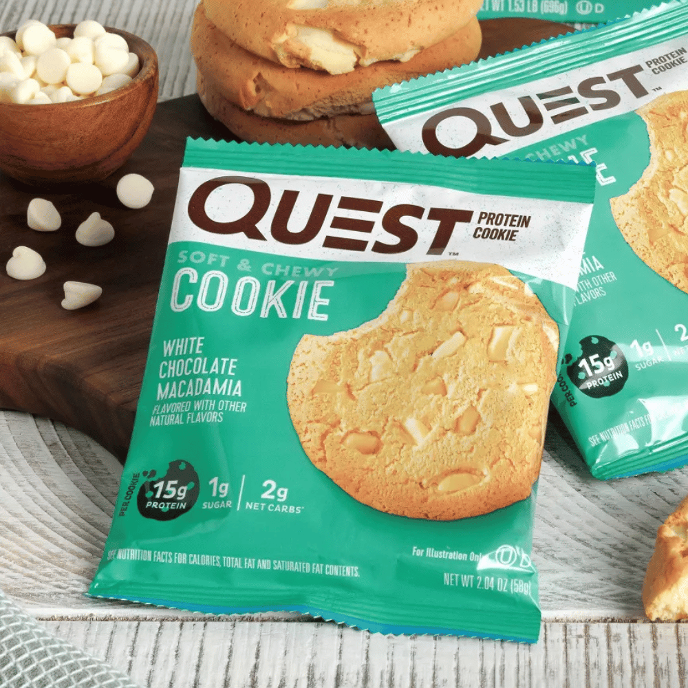 Quest White Chocolate Macadamia Protein Cookies | Protein Package ...