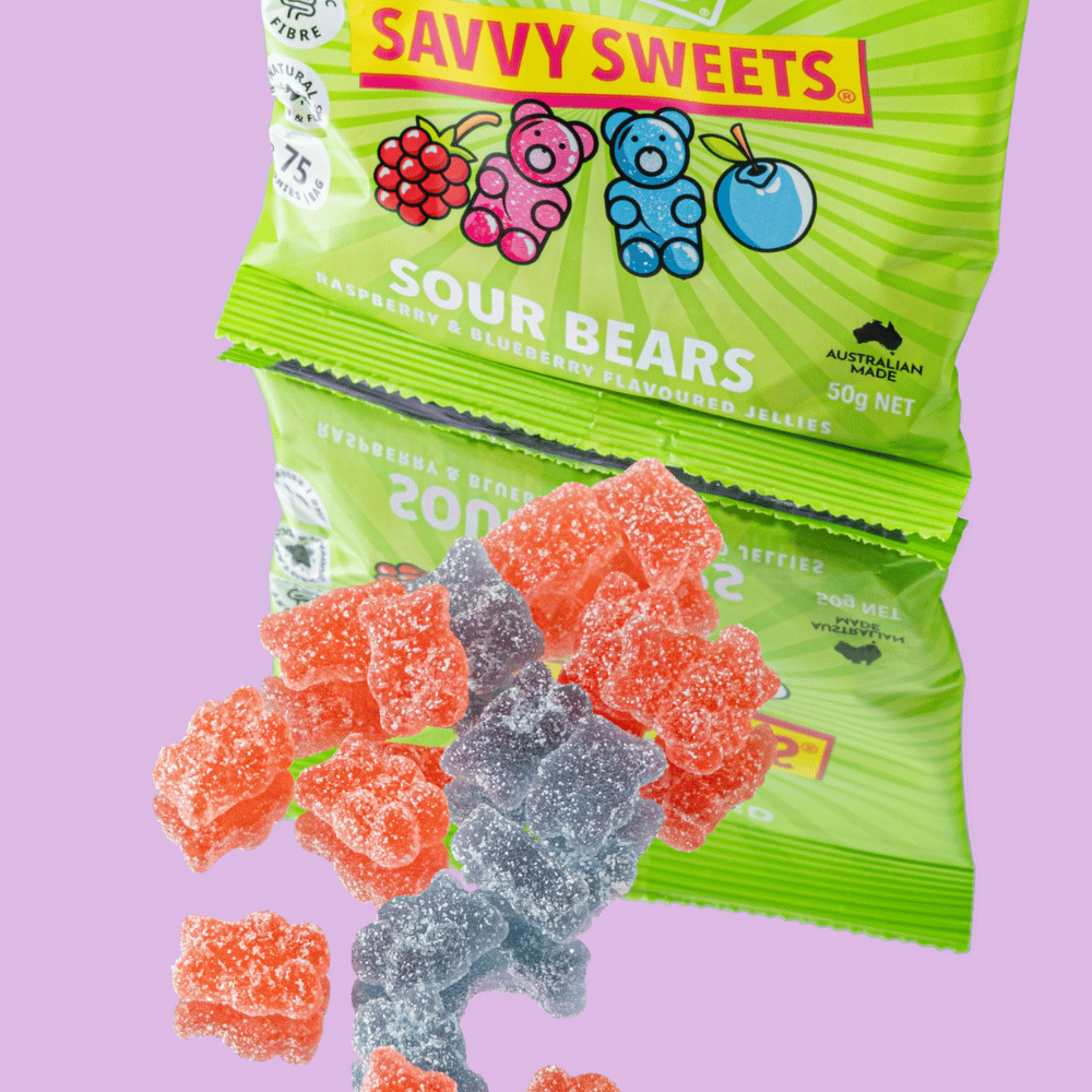 Savvy Sweets Sour Bears Low Calorie Candy | Protein Package | Protein ...