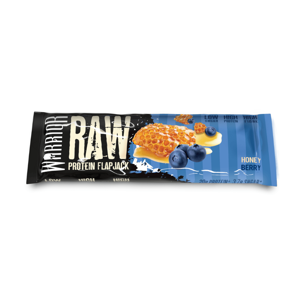Warrior Raw Honey Berry Protein Flapjack | Honey & Blueberry | Protein ...